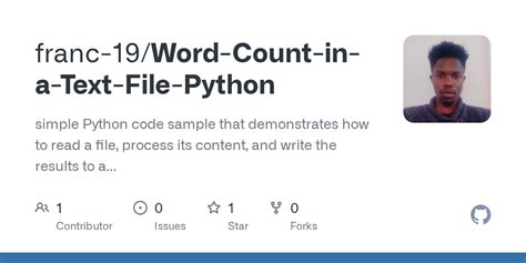 Github Franc 19word Count In A Text File Python Simple Python Code