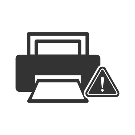 Vector Illustration Of Printer Warning Icon In Dark Color And White