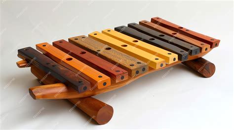 Esta Imagen Muestra Un Xilófono De Madera Con 10 Barras De Diferentes