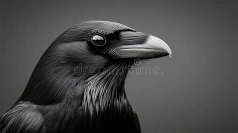 A Black And White Photo Of A Bird With An Eye Patch Ai Stock Image