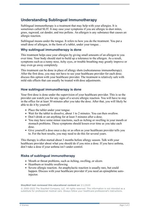 Text Understanding Sublingual Immunotherapy Healthclips Online