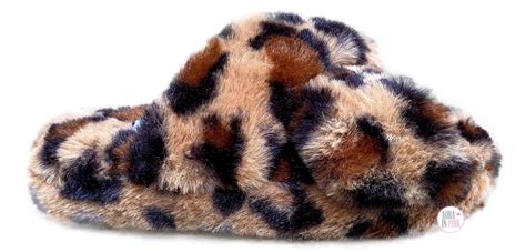 Olivia Miller Leopard Print Faux Fur Plush Girls Slippers Size 1