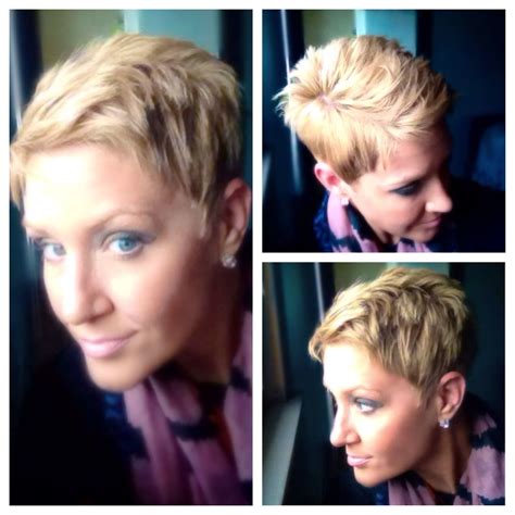 Ellen Degeneres Pixie Haircut Short Funky Texturized Blonde Fun