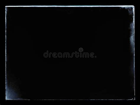 Solid Blank Empty Black Rectangle Screen Abstract With White Outline