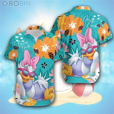 Daisy Duck Floral Pattern Disney Hawaiian Shirt Robinplacefabrics