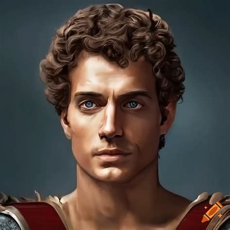 Representation Of Mark Antony By Henry Cavill With Brown Curly Hair On Craiyon