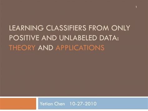 Learning Classifiers From Only Positive And Unlabeled Data Theory