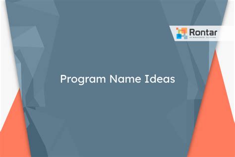 540 Program Name Ideas That Make An Impact