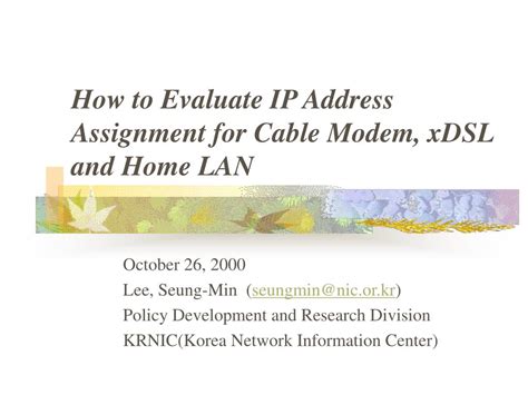 Ppt How To Evaluate Ip Address Assignment For Cable