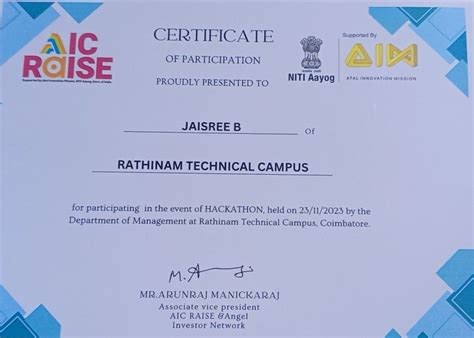 Jaisree B On Linkedin Hey Connections Hereits About The Hackathon Event Held At Rathinam