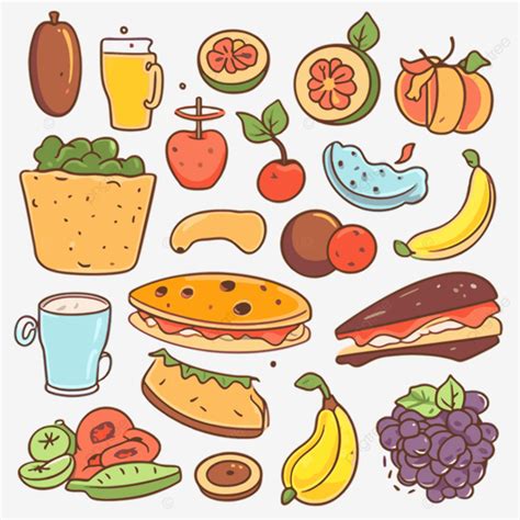 Clipart De Alimentos Colección Dibujada A Mano De Dibujos Animados De