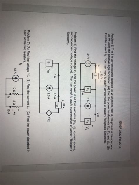 solved engr 2120 fall 2018 problem 5 the 3 a current source