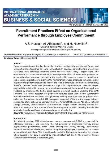 Pdf Recruitment Practices Effect On Organisational Performance