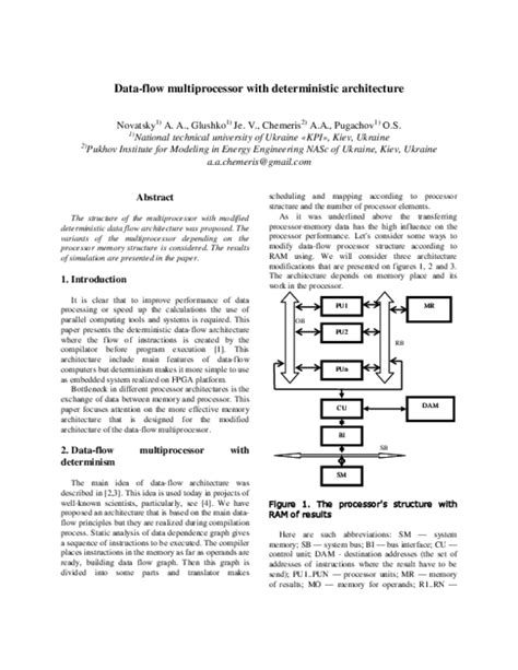 Pdf Data Flow Multiprocessor With Deterministic Architecture