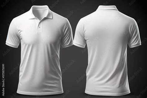 Ilustracja Stock Blank White Polo Tshirt For Men Template Adobe Stock