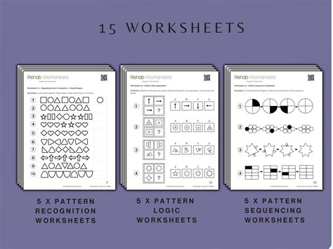 Pattern Recognition 15 Worksheets Reasoning Rehab Worksheets
