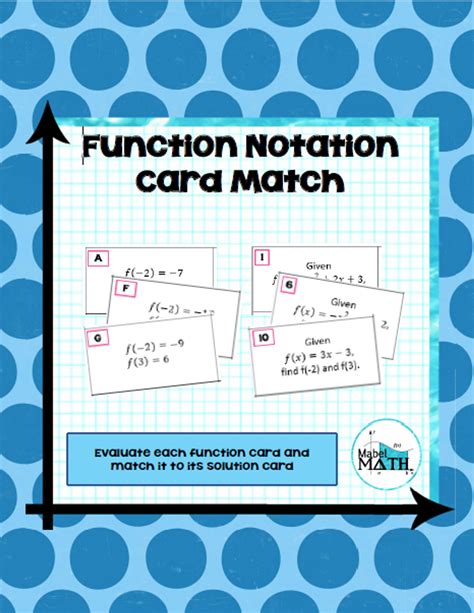 Function Notation Card Match Amped Up Learning