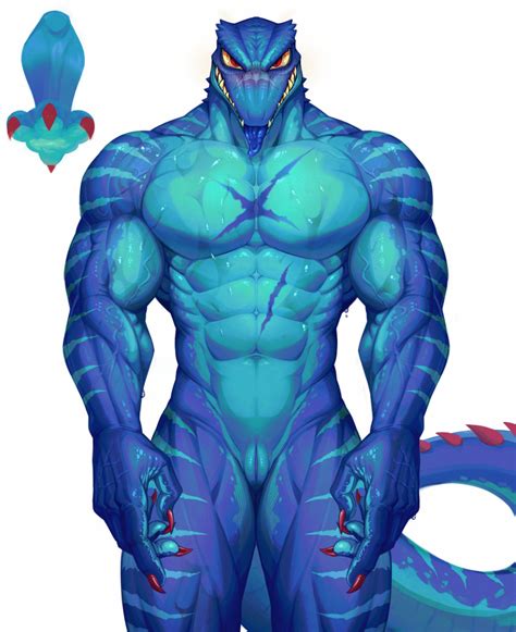 Rule 34 3 Toes Abs Animal Genitalia Anthro Blue Body Blue Scales Blue