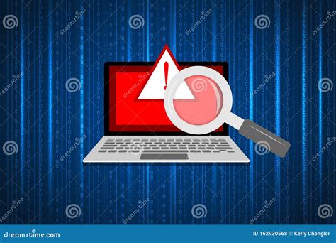 Cyber Attack By Computer Caution Computer Dangerous Stock Illustration