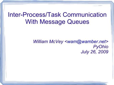 inter process task communication with message queues ppt