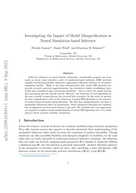 Pdf Investigating The Impact Of Model Misspecification In Neural