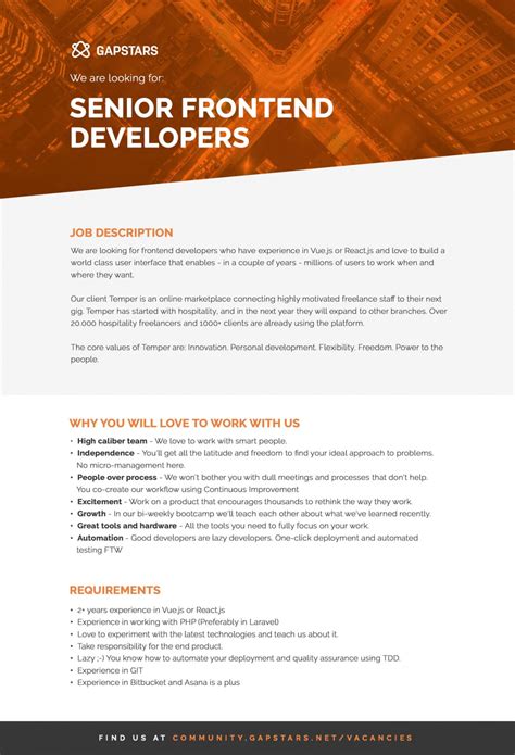 Senior Frontend Developers 2025