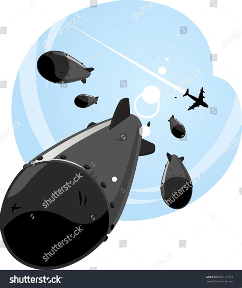 Bombs Falling Sky Stock Illustration 668117053 Shutterstock