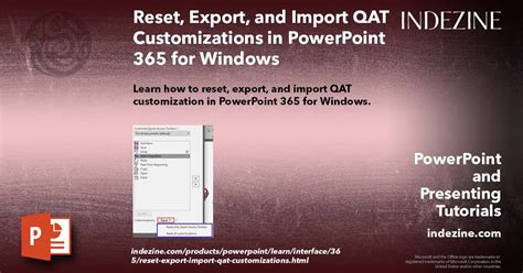 Reset Export And Import Qat Customizations In Powerpoint 365 For Windows