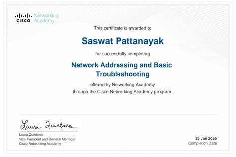 Completed Network Addressing And Basic Troubleshooting From Cisco 🙏 Saswat Pattanayak