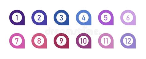bullet point colorful numbers design element set stock vector