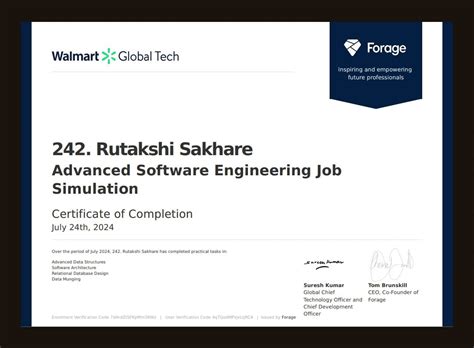 Rutakshi Sakhare On Linkedin I Successfully Completed Walmart Usa