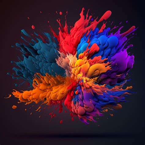 Premium Ai Image Bright Colors Explosion