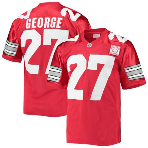 O State Buckeyes 27 Eddie George Mitchell And Ness 1995 Authentic Throw