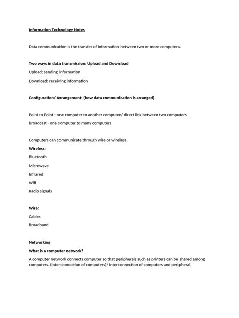 Information Technology Notes Pdf