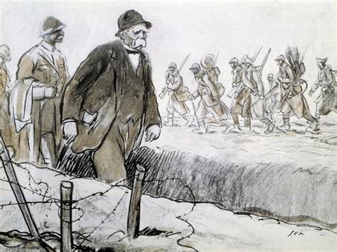 First World War Portrait Of Clemenceau 1841 1929 In A Casing