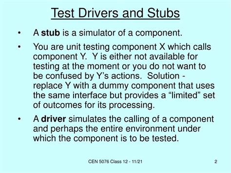 Ppt Test Drivers And Stubs Powerpoint Presentation Free Download Id5341886