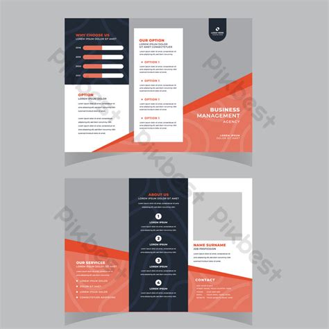 Brochure Template With Blue Rectangular Elements For Headers Ai Free