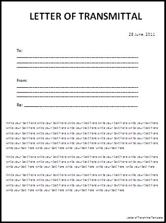 Letter Of Transmittal Template Free Word Templates