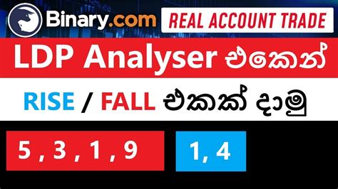 Binary Trade Risefall Ldp Analyzer මෙන්න තවත් සුපිරිම ස්ට්‍රැට්ජි එකක්