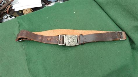 Vintage Girls Guide Association Brown Leather Belt And Buckle £2299