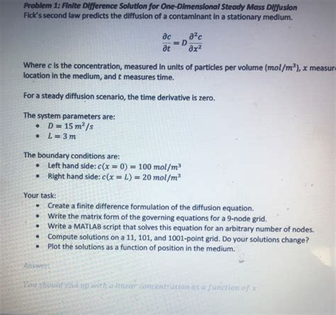 solved finite difference solution for one dimensional steady