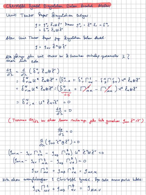 Christoffel Symbol In Metric Form By Imam Hanafi Mathematics Tool For Einstein Relatifity Pdf