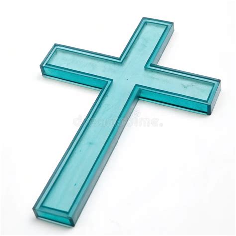 Teal Cross Isolated On White Background Stock Illustration