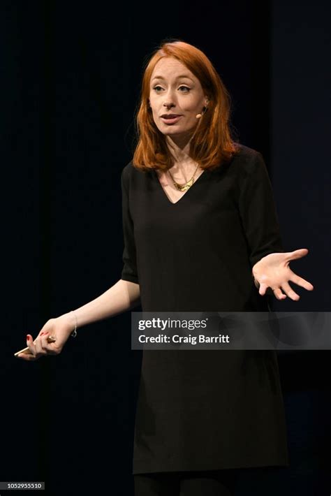 Broadcaster Lecturer And Mathematician Dr Hannah Fry Speaks Onstage