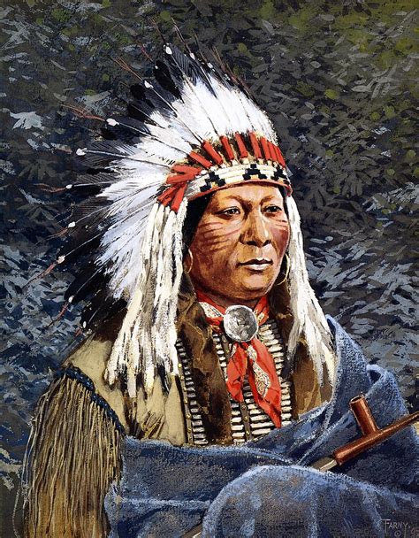 Sioux Chief 1897 Originally Painted By Henry Farny Oceans Bridge Oil