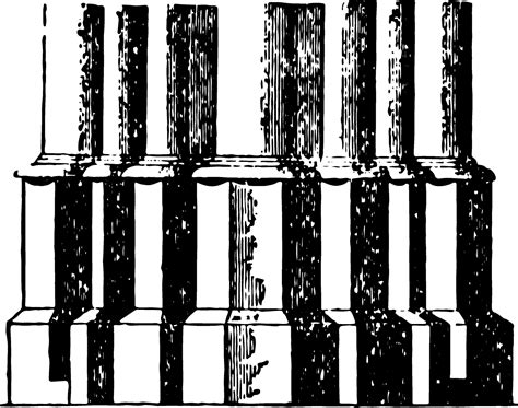 Base Early Type Gothic Column Vintage Engraving 35435420 Vector Art At