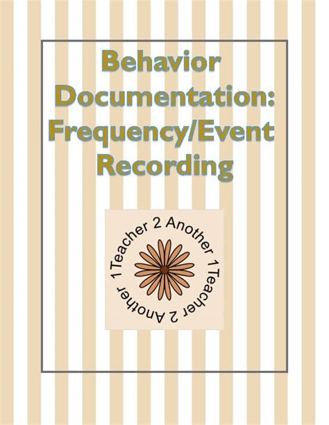 Frequency Recording Data Sheets By 1teacher2another Tpt