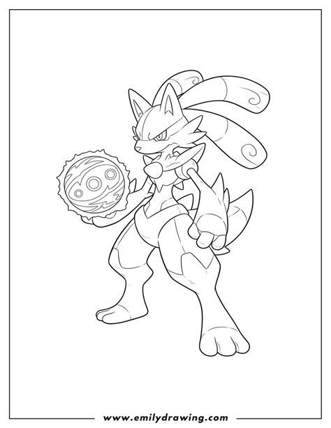 Lucario Coloring Pages Emily Drawing