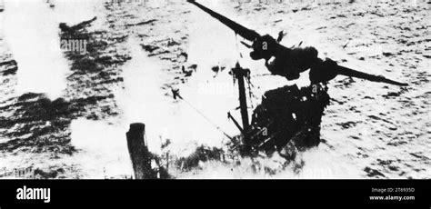 An American Bomber Sinks A Japanese Ship Undated Photograph Automated Translation Stock