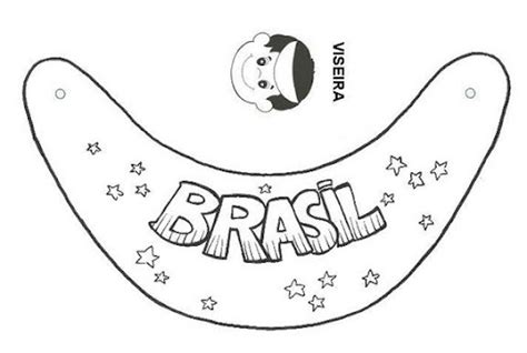 Viseira Do Brasil Para Imprimir Colorir E Aprender